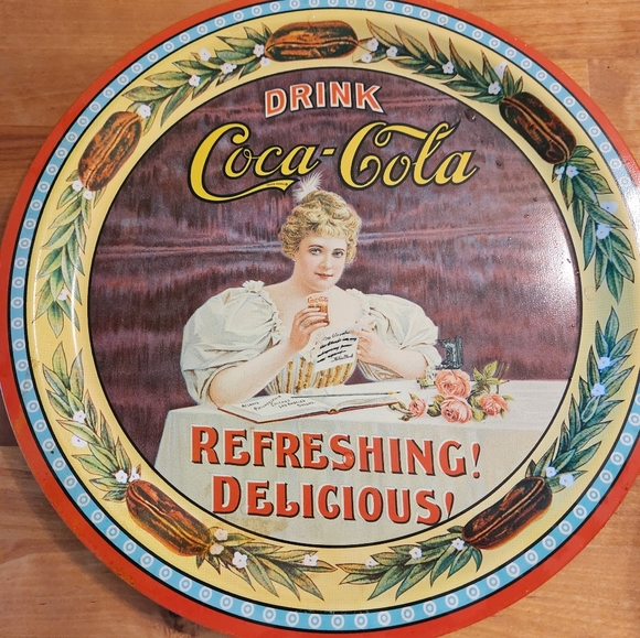 Coca Cola | Accents | Cocacola Tray Round Coke Soda Advertising 75th ...